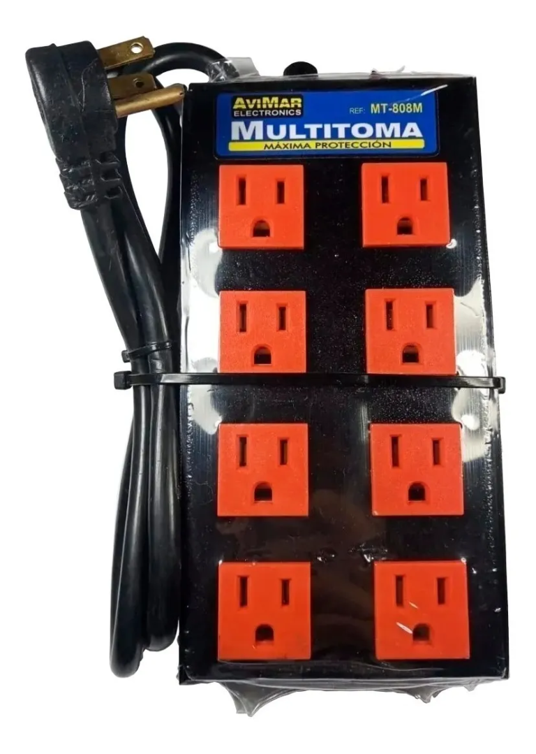 Multitoma Metálica de 3 metros con 8 Tomas » Garizin Online